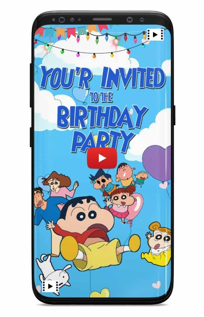 Shin Chan birthday invitation video | Premium design