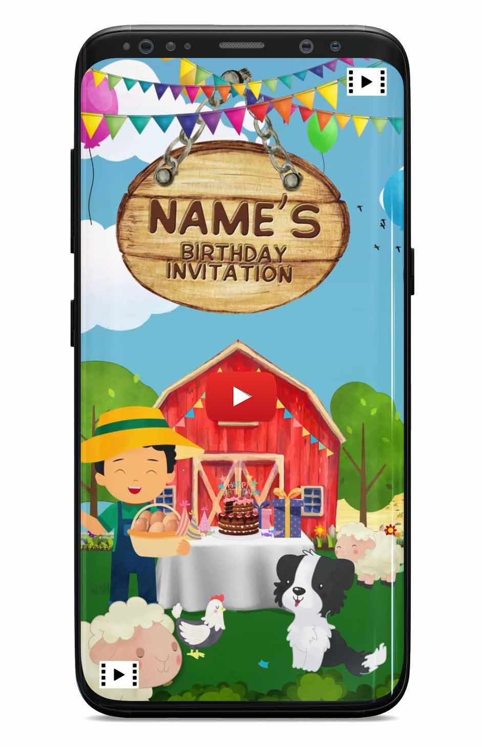 Farm Birthday Invitation Video | Customizable Designs | 3video