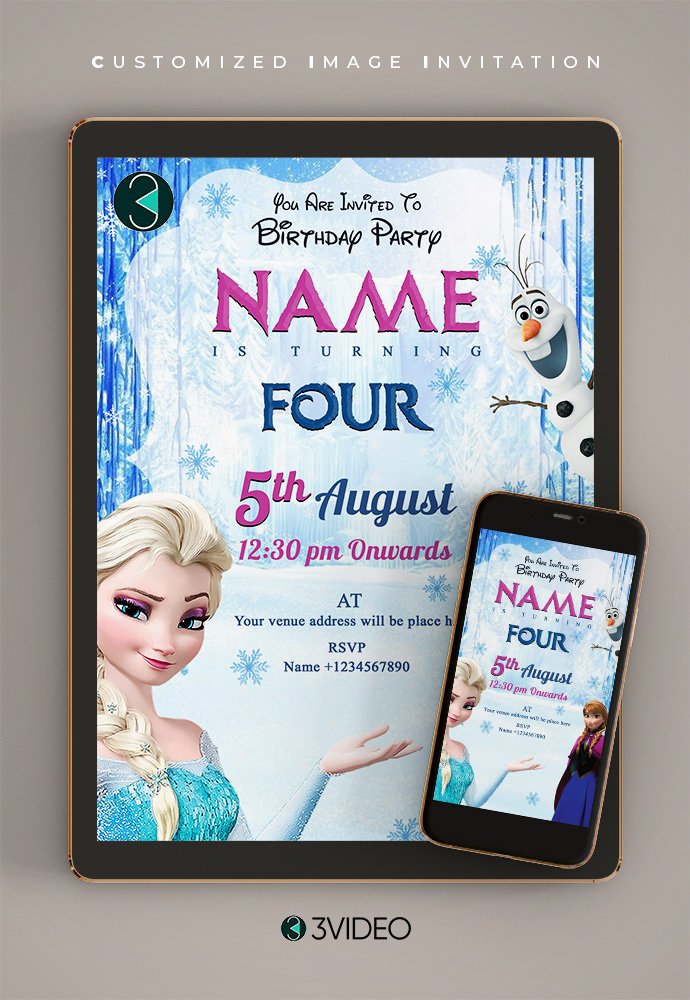 Frozen Birthday Invitation Card online | 3video | online