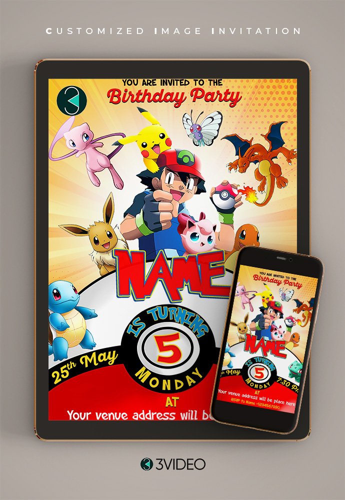 Pool Party Birthday Invitation Card online | 3video | Online