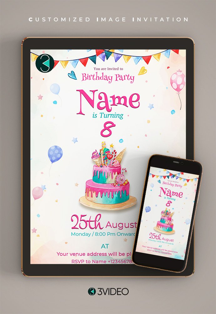 Birthday Invitation Card online | 3video