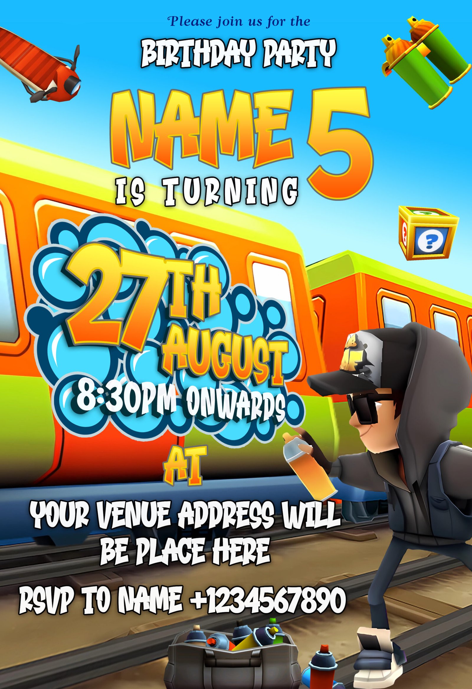 Subway Surfers Birthday Invitation Card – 3VIDEO.IN